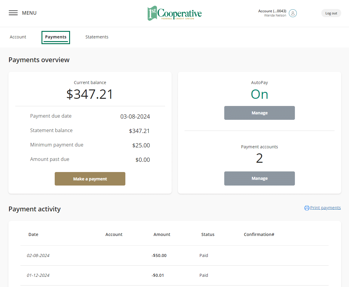 Visa Card - 1st Cooperative Federal Credit Union